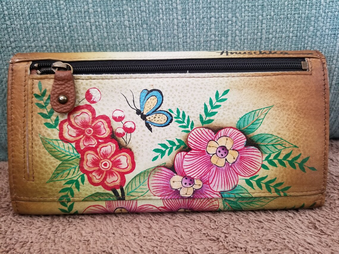 Anuschka Leather Wallet Deer Trifold Accordian Wallet - Etsy