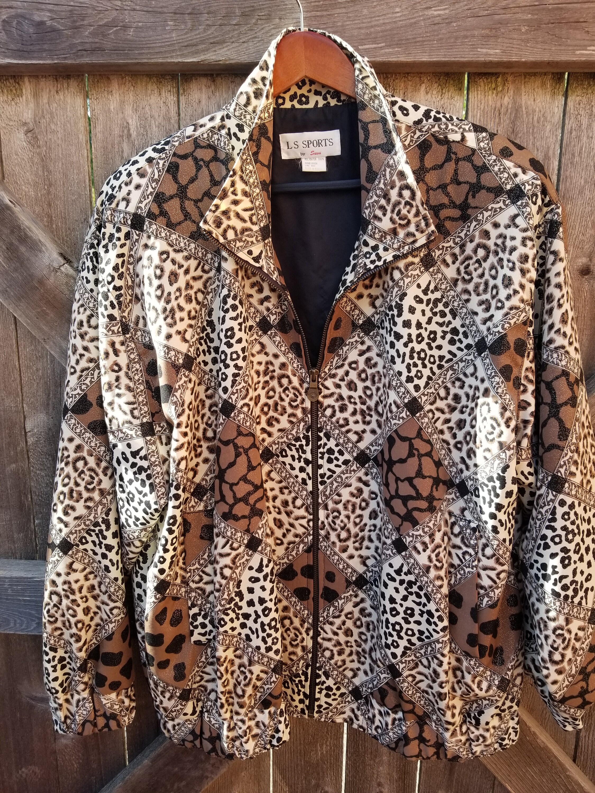 Vintage Leopard Print Track Jacket - Etsy Vintage Leopard Print Track Jacket - Etsy