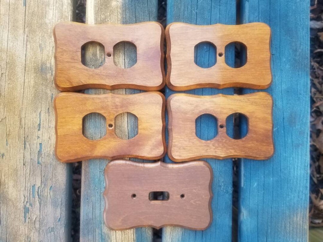 Vintage Wood Light and Plug Fixture Whole Room Cover Plates/vintage - Etsy