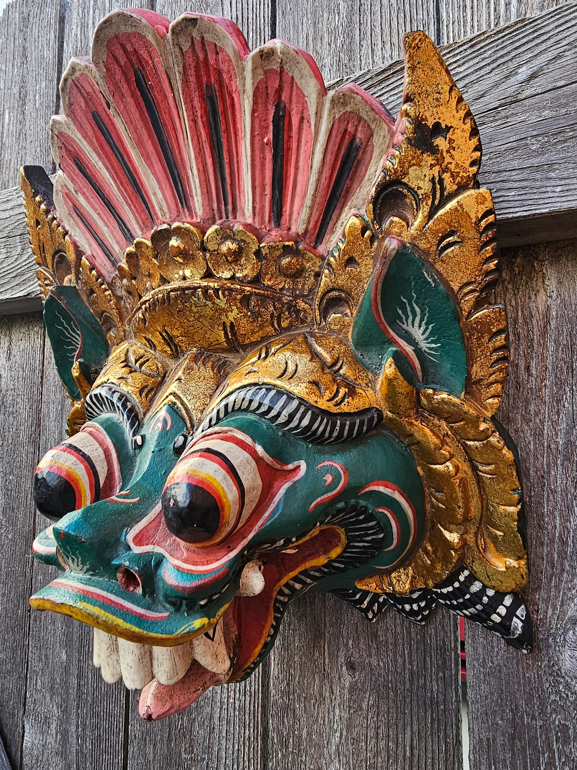 Wall Mask Rangda Wooden Hand Painted Bali Mask - Etsy