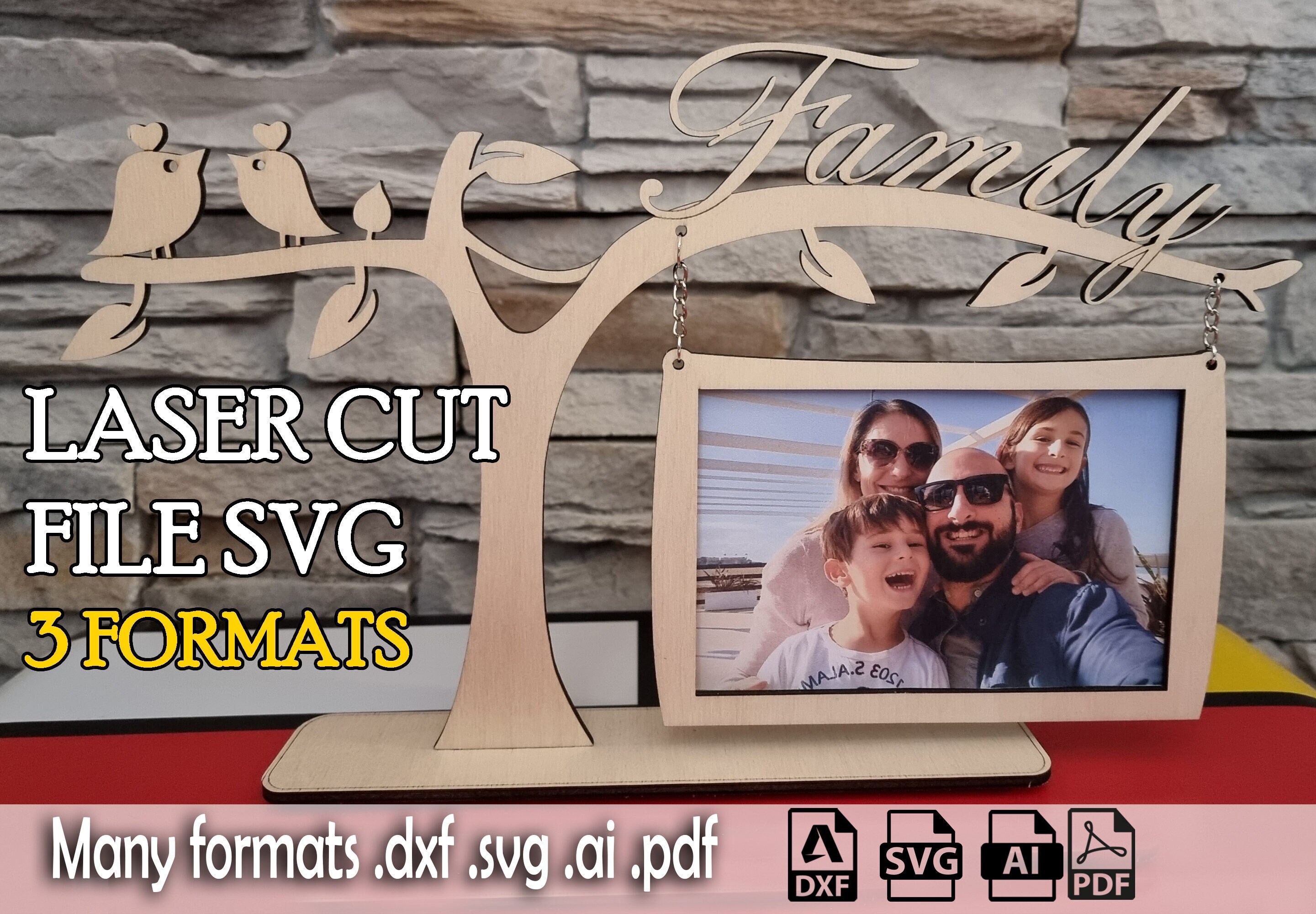 Photo Frame Family Tree. Laser Cut Svg Files - Etsy