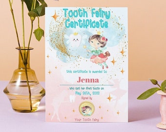 Tooth Fairy Letter Printable Lost Tooth Certificate Tooth - Etsy
