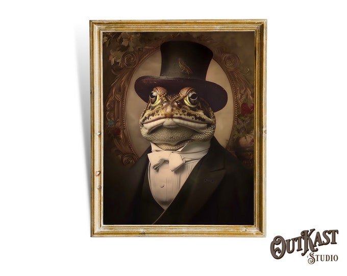 Mr Toad Victorian Wall Art, Vintage Animal Wall Art, Aesthetic Bookish ...