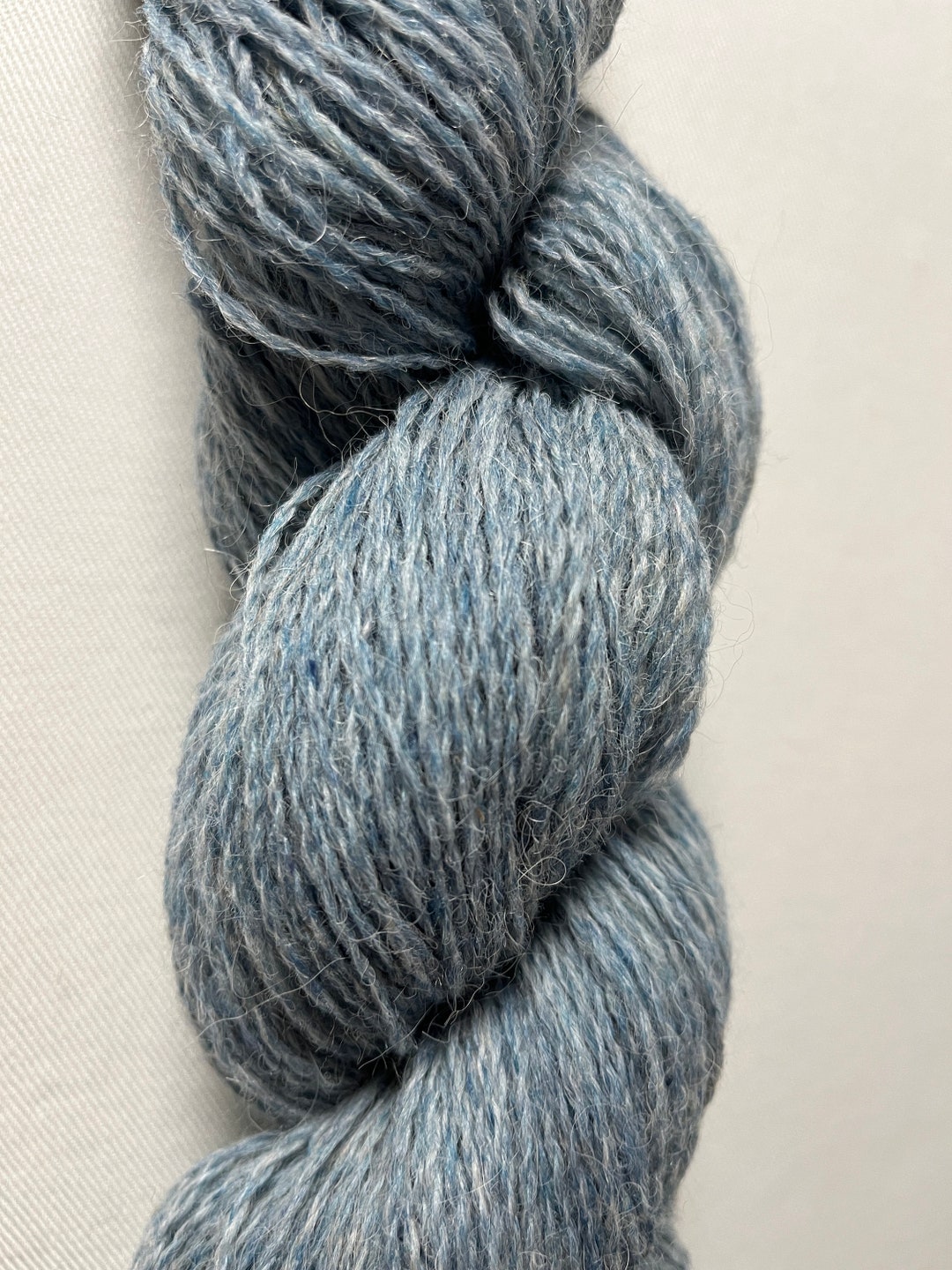 Sock Yarn: Cream & Slate Blue Alpaca 60 Cream Alpaca, 20 Blue Wool, 20 ...