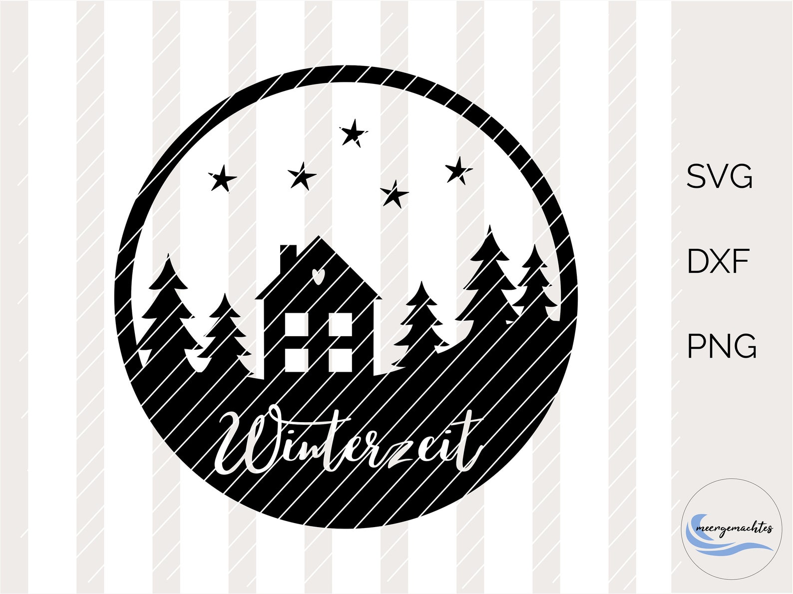 SVG Winter Wreath, Christmas, Winter, Houses, DXF, PNG, Plotter File ...