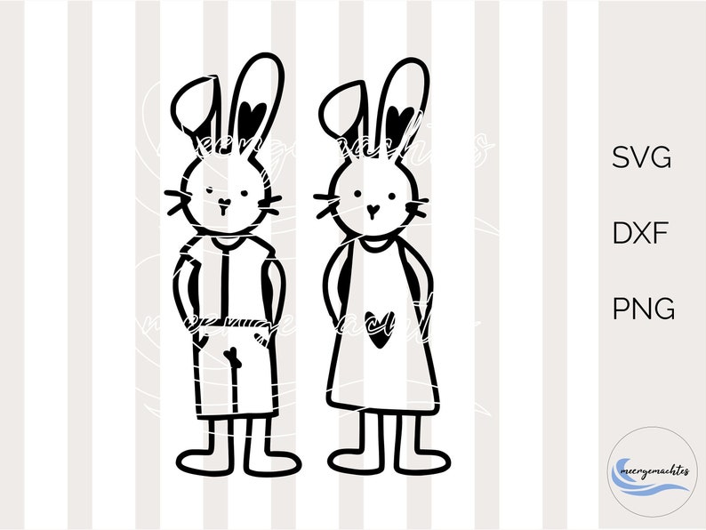 SVG Hasenkinder, Osterhase, DXF Osterhase, Ostern, Cut files, Plotterdatei, Cricut, Silhouette ...