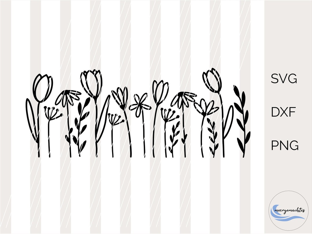 SVG Flower Meadow, Spring, DXF, PNG, Flowers - Etsy