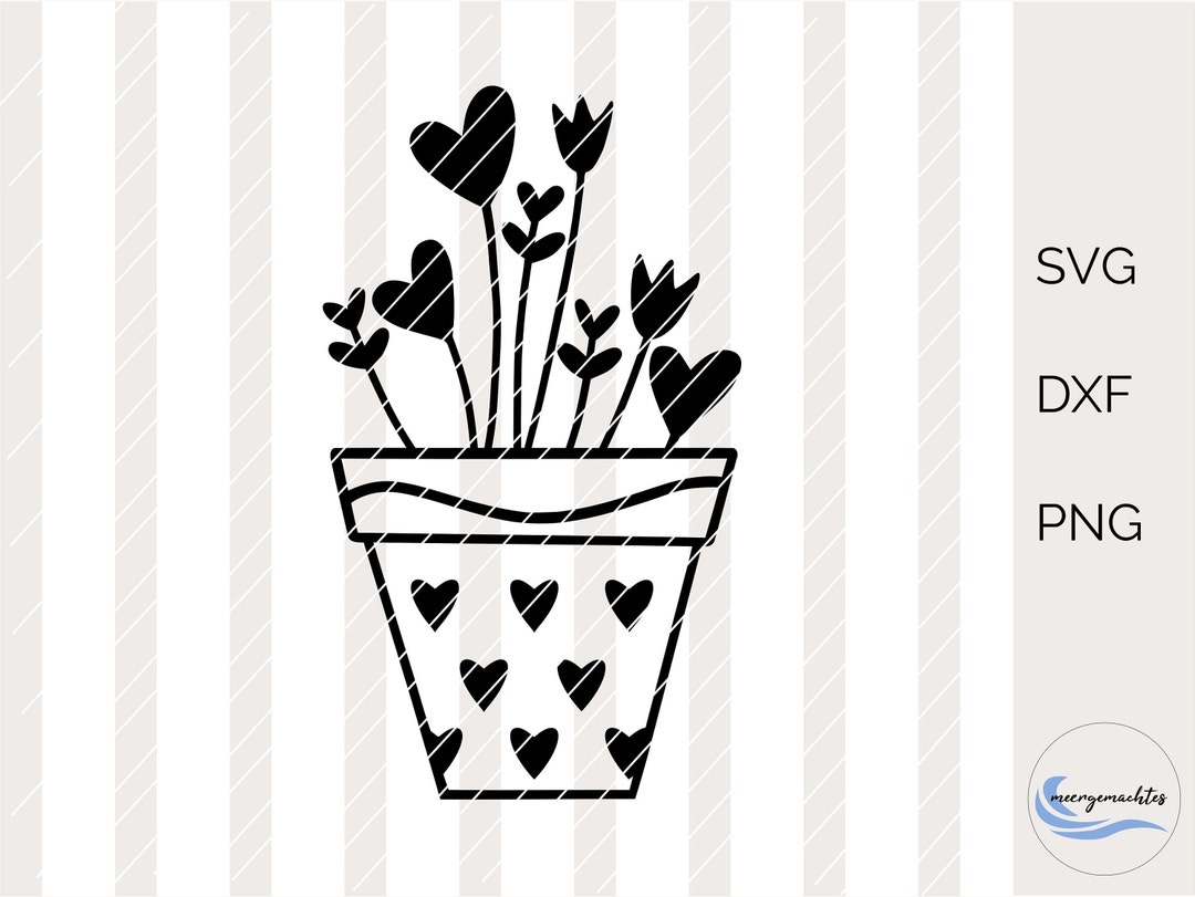 SVG Flower Pot, Flowers, DXF, Spring, Plotter File, Cricut, Silhouette ...