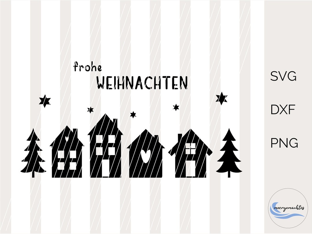 SVG Houses, Christmas, Winter, DXF, PNG, Plotter File, Cricut ...