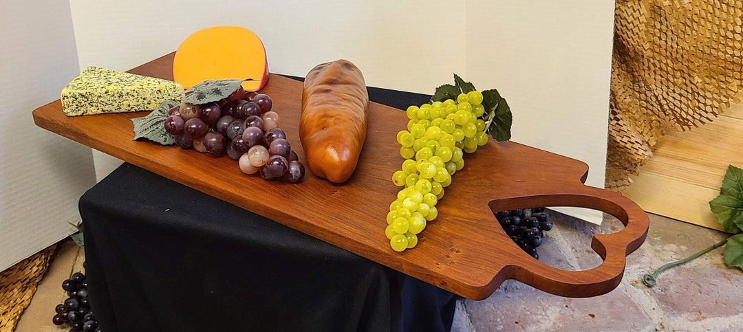 Brazilian Cherry Charcuterie Board With Heart Handle - 24" X 9.75" - Etsy