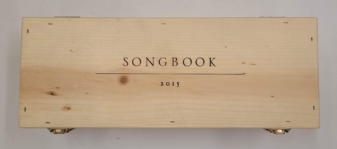 2015 Songbook 1.5L Laser Engraved Wooden Wine Box With Hinged Lid and ...
