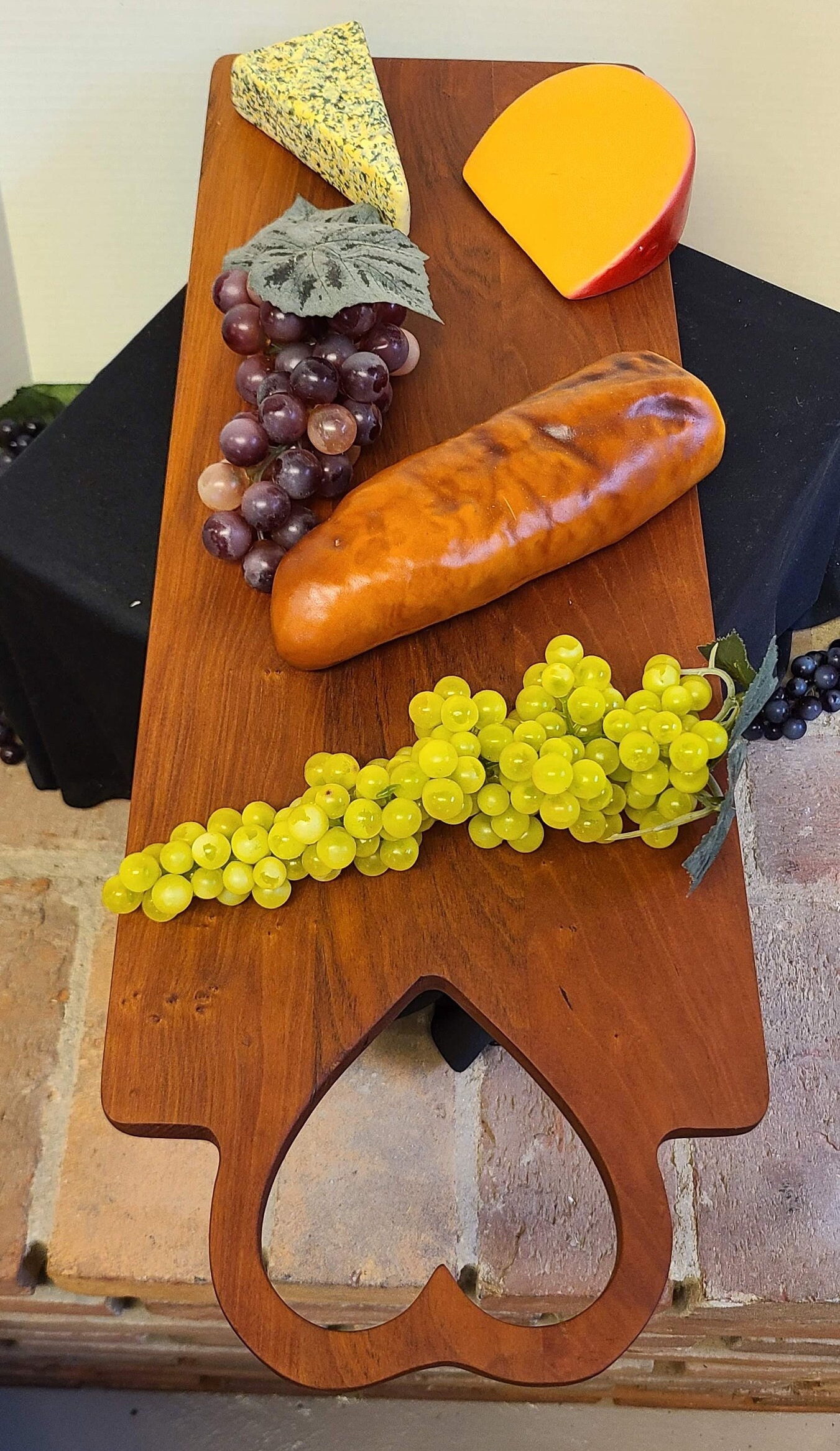 Brazilian Cherry Charcuterie Board With Heart Handle - 24" X 9.75" - Etsy