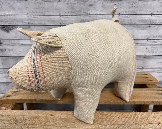 Pig, Small Pig, Grain Sack, Feed Sack, Seed Sack, Vintage, Antique ...