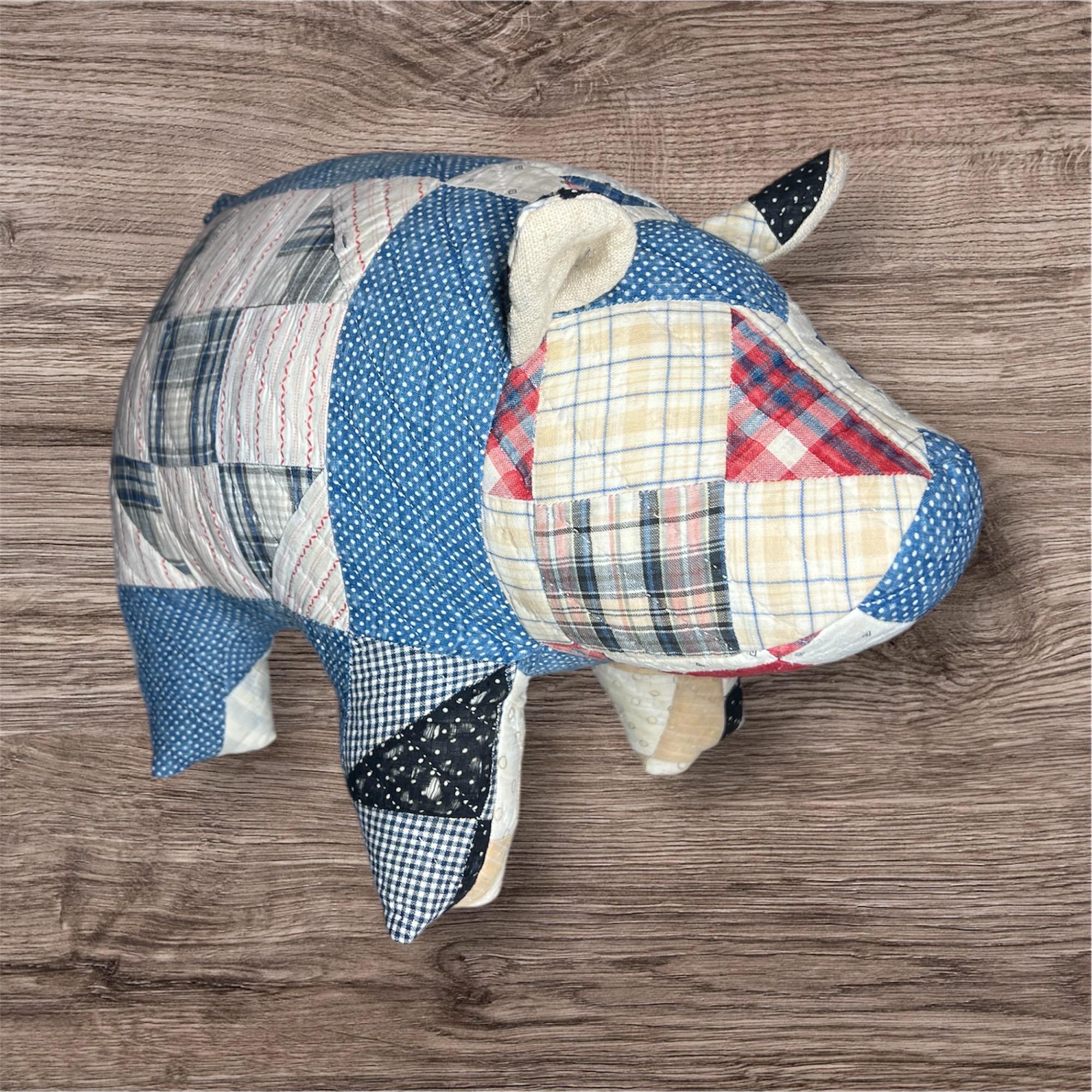 Handmade Pig Made From a Vintage Quilt, Antique, Stuffed Pig, Farmer ...