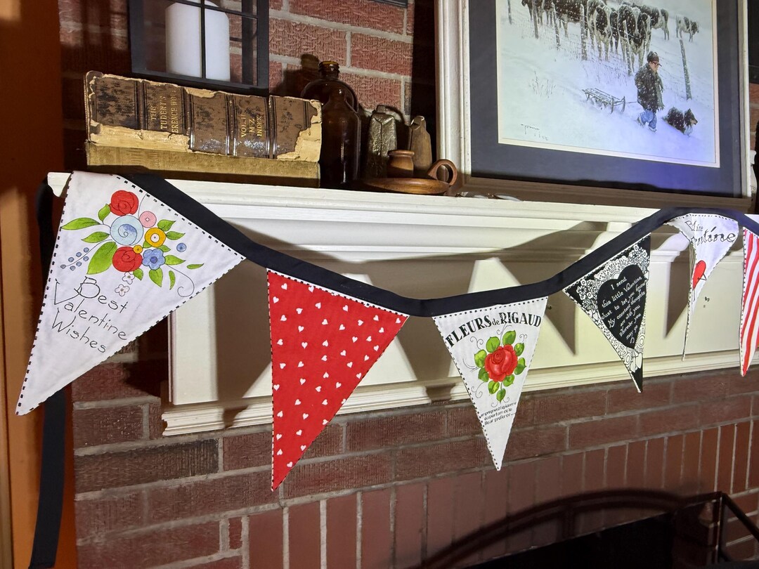 Handmade Valentine’s Day Banner, Flags, Pennants , February Decor ...