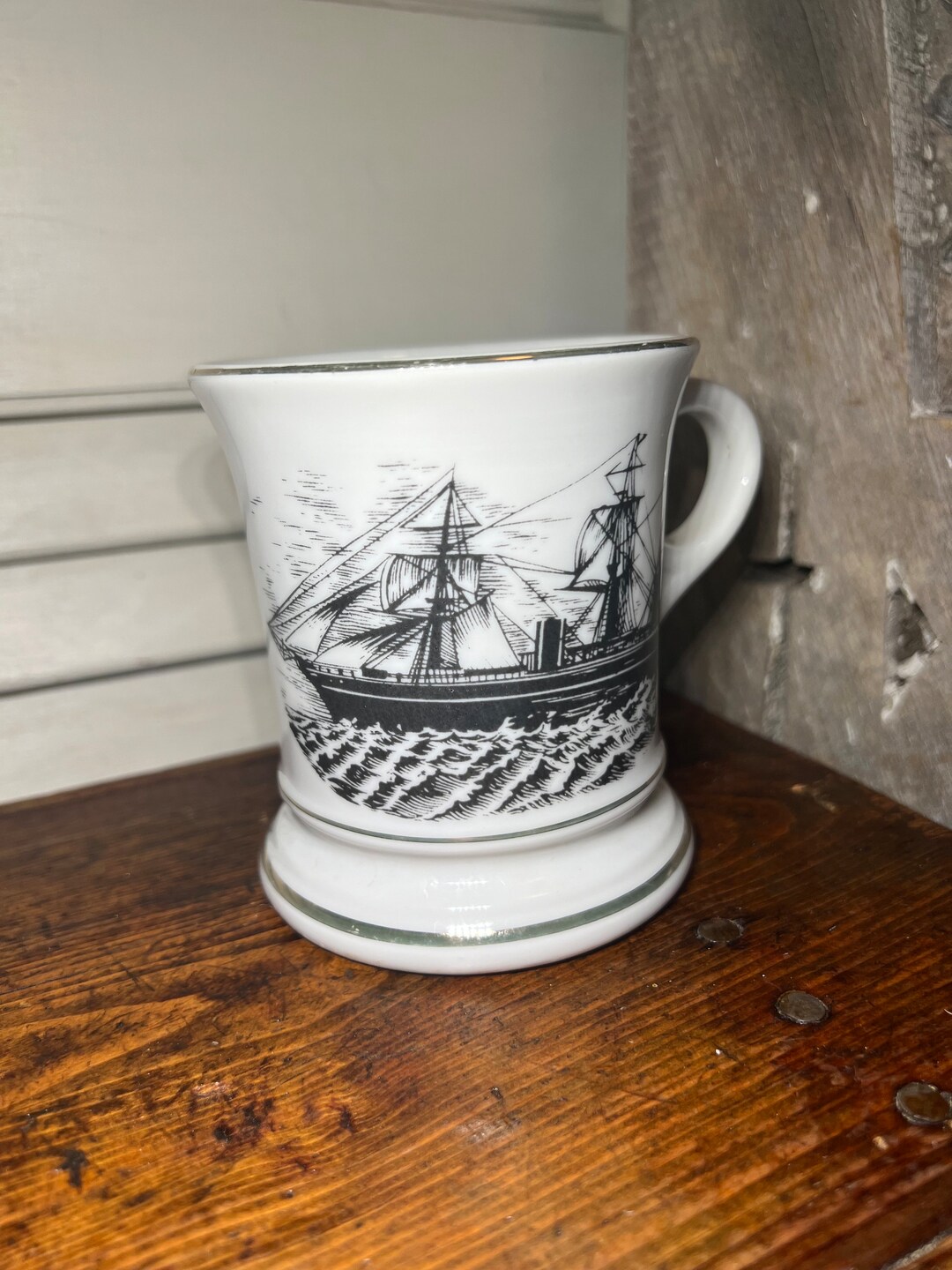 Vintage Ocean Ship/vessel Decal Mustache Coffee Cup - Etsy