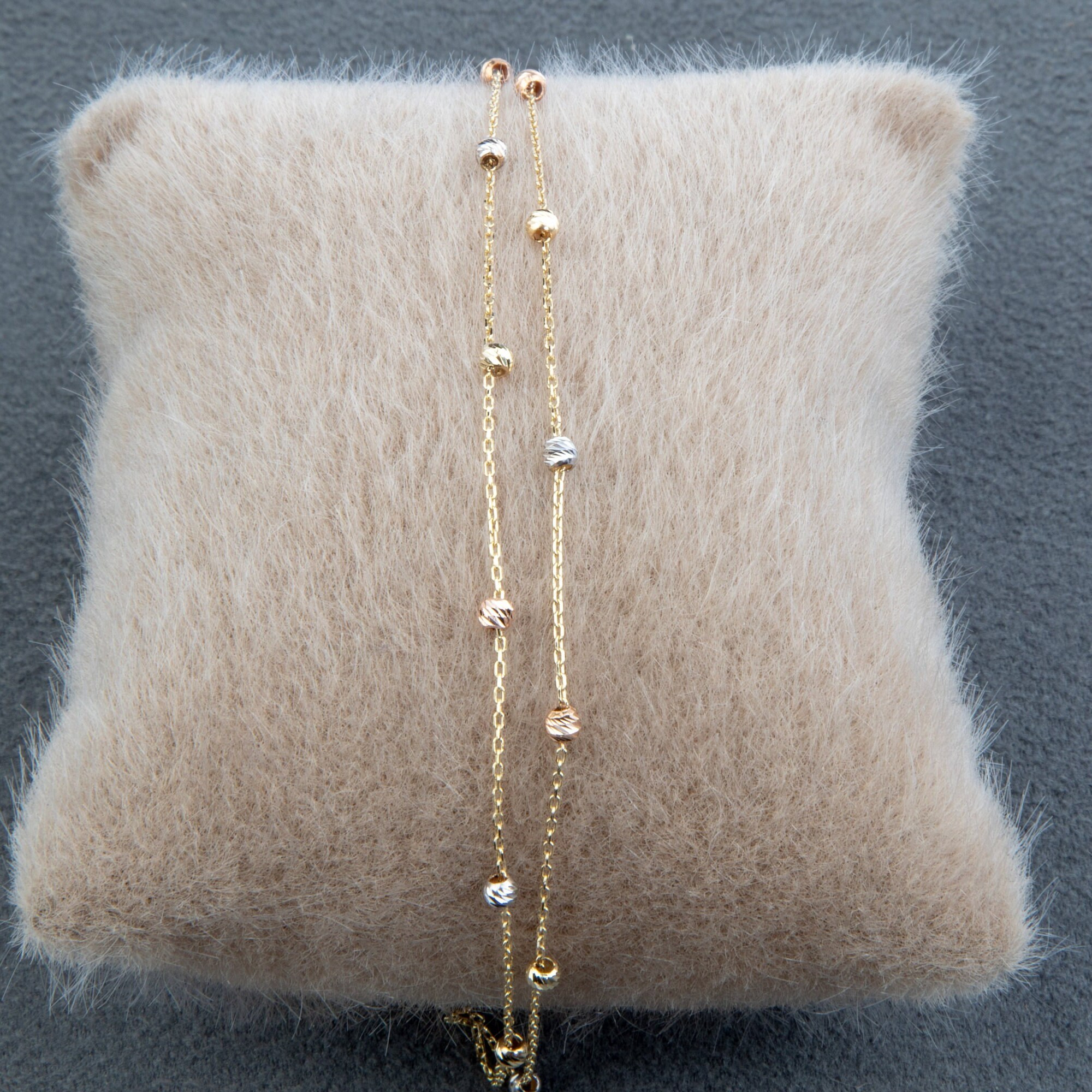 Gold Double Wrap Bracelet, Double Chain Bracelet, Duo Bead Chain ...