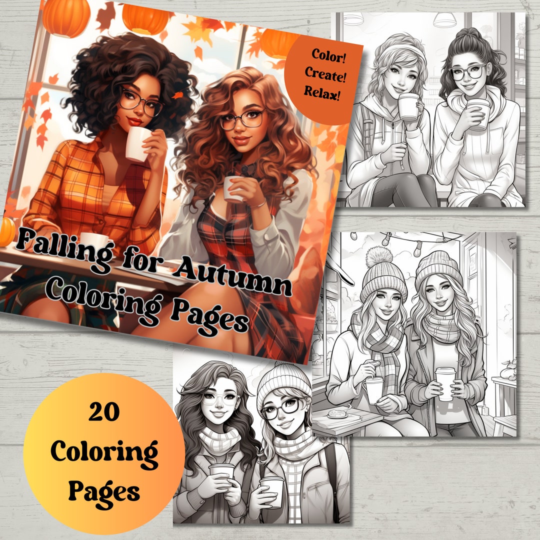 20 Page Fall Coloring Pages It's Fall Y'all Adult - Etsy
