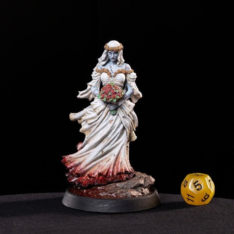 Undead Wedding Woman Miniature Undead Skull, Dungeons and Dragons Mini ...