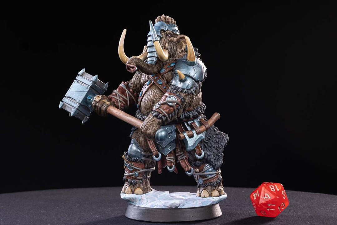 Mammoth Warrior Reign of the Coldheart 3D Printed Miniatures Tabletop D ...