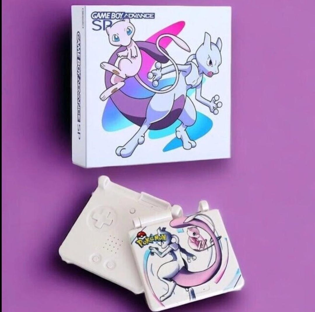 Custom Game Boy Advance SP Mew & Mewtwo Shell - Etsy
