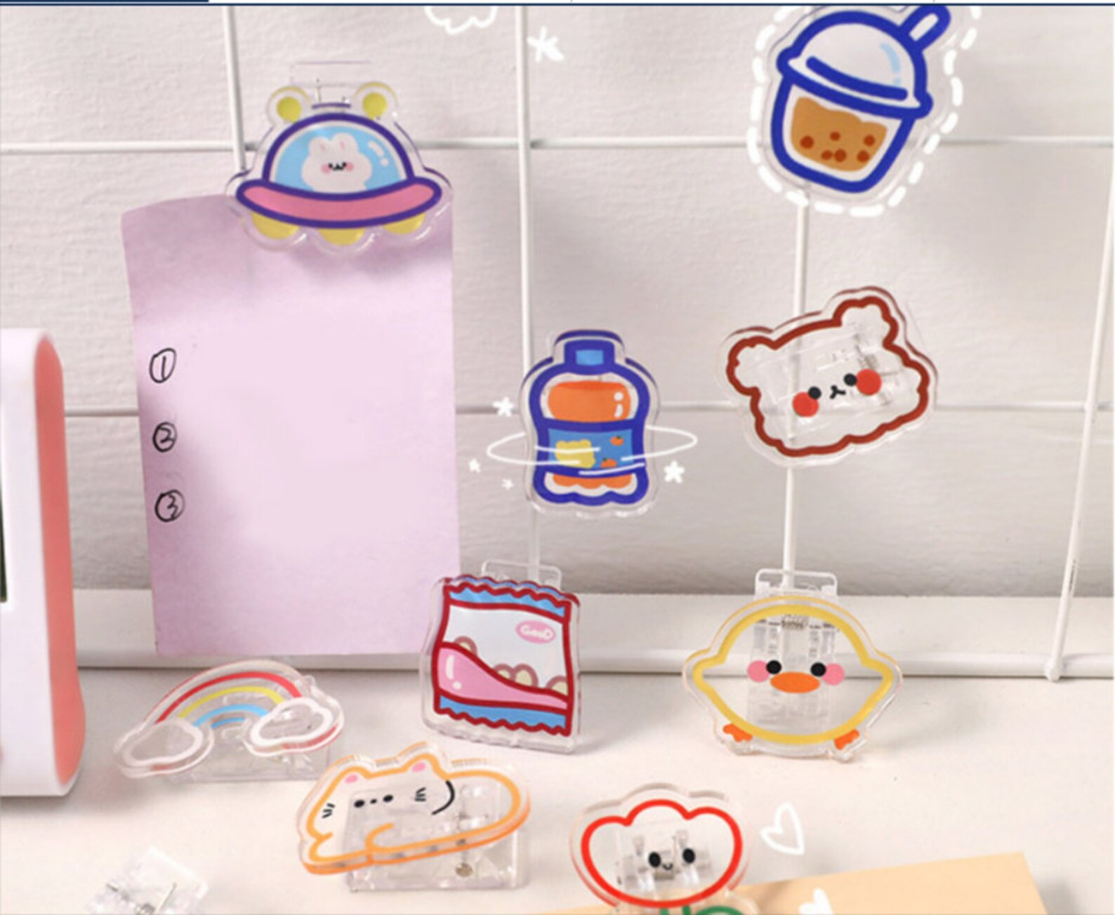 AKIJAKIHAE 5-pack Character Acrylic Tongs Paper Clip 1 Peice - Etsy