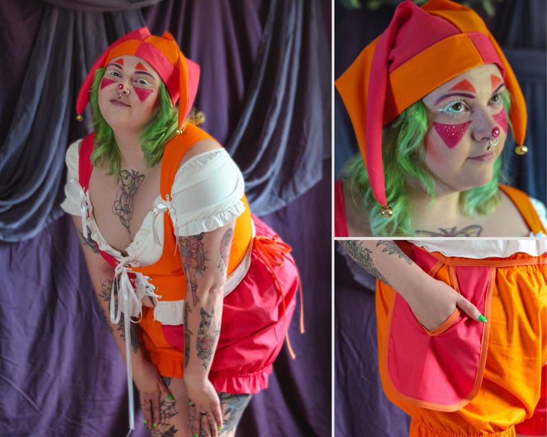 Jester Outfit | Two-toned Lace up Bodice and Bloomers | Medieval Royal ...