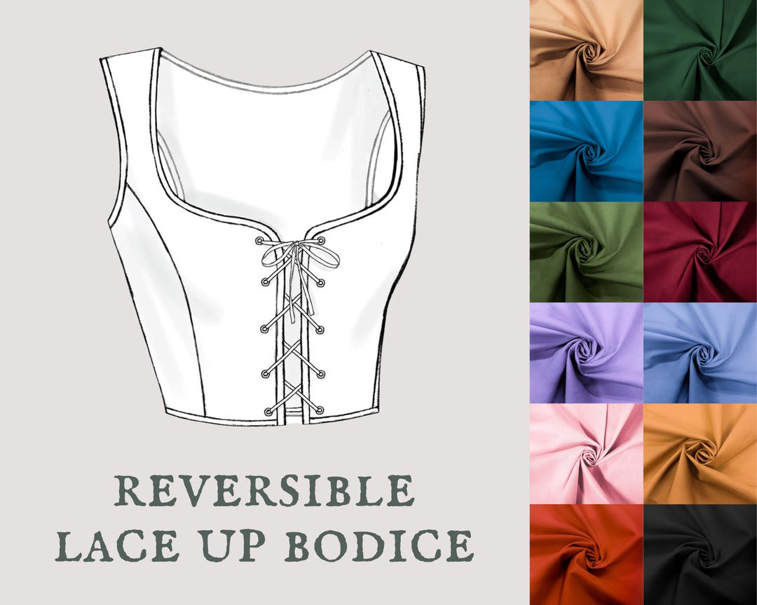 Choose Your Colors | Reversible Cottagecore Lace up Bodice | Colorful ...