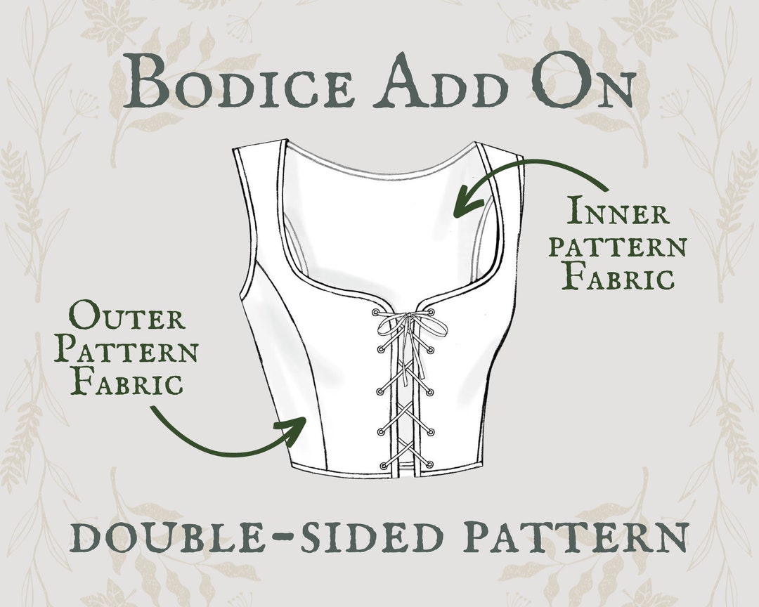 Bodice Add-on Double Sided Pattern | Made to Order Reversible ...