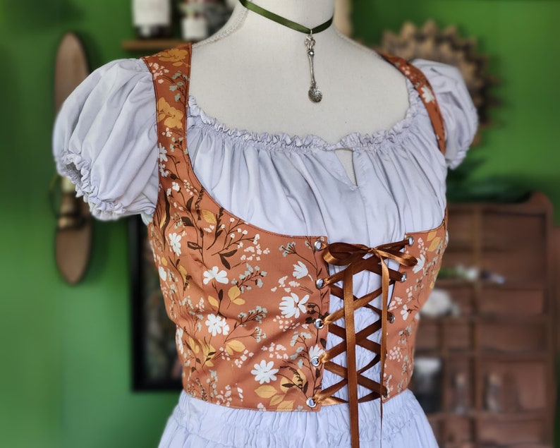 Nature Walk | Reversible Cottagecore Bodice | Neutral Floral Design ...