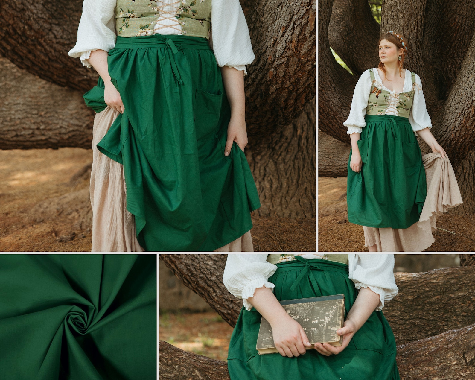 Cottagecore Pocket Apron, Prairie Tied Waist Apron, Made to Order ...