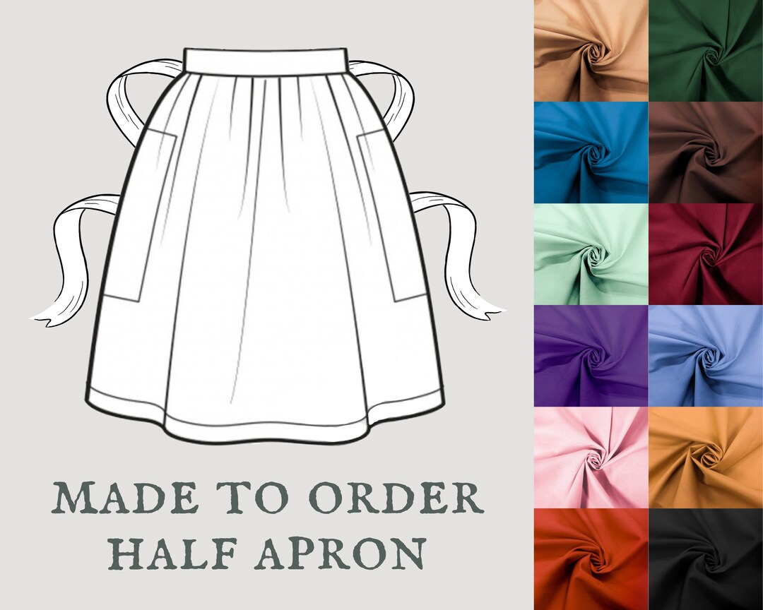 Cottagecore Pocket Apron, Prairie Tied Waist Apron, Made to Order ...