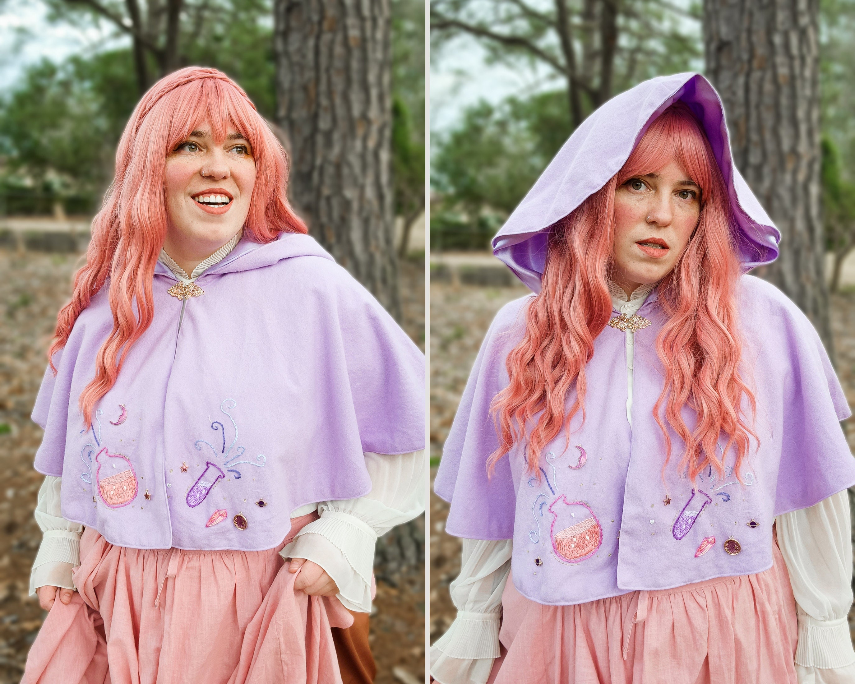 Pastel Embroidered Capelet Cottagecore Lavender Witchy Short - Etsy