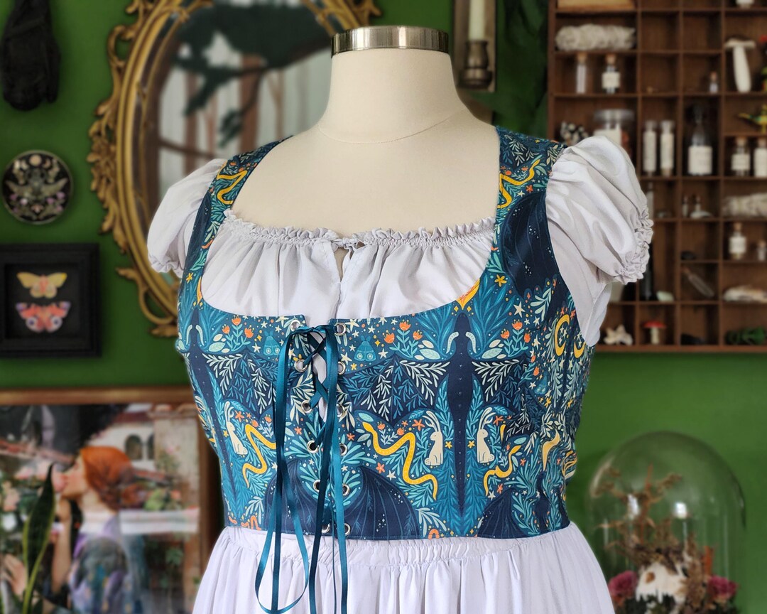 Folk Dragons | Reversible Cottagecore Lace up Bodice | Fantasy Dragon ...