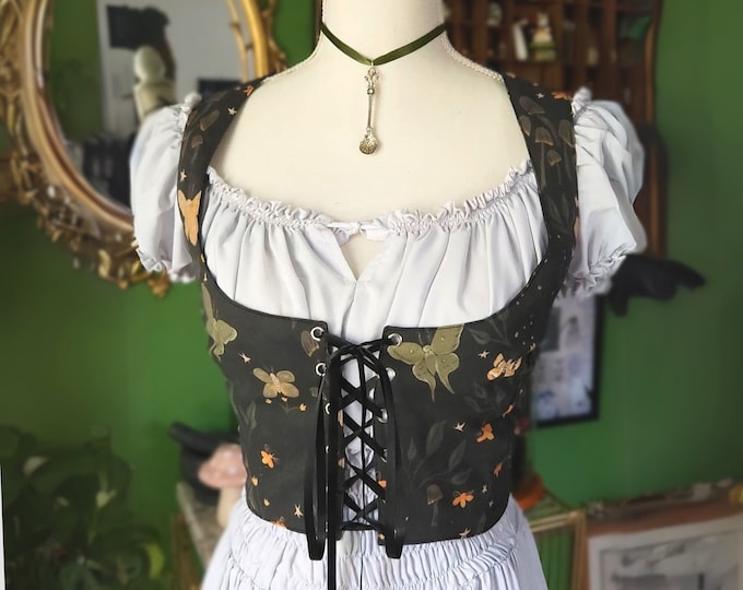 Bioluminescent Moonlight Reversible Cottagecore Lace up Bodice ...