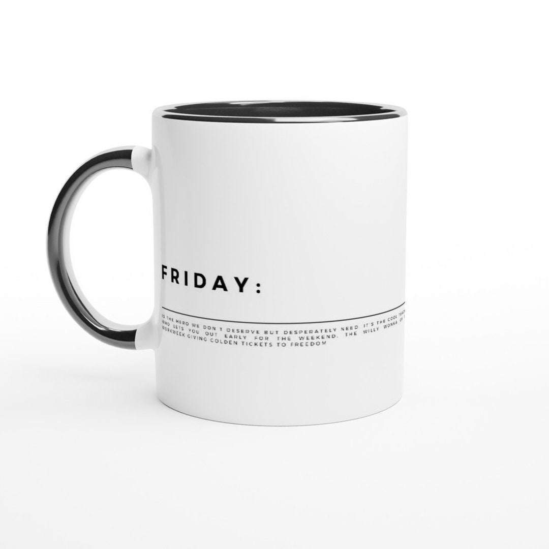 Whimsical Weekday Laughs: Hilarious Humor Friday Mug - Etsy
