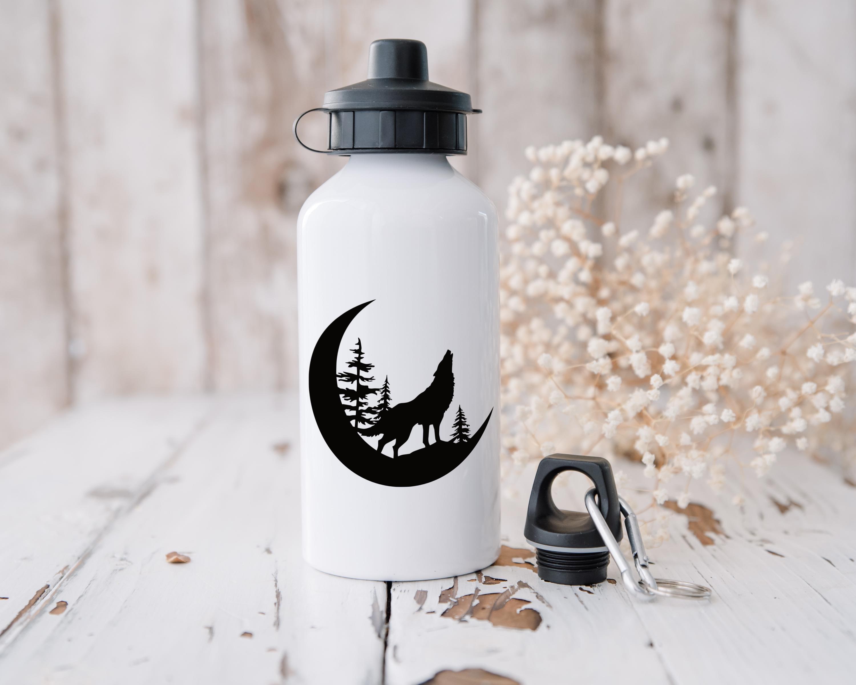 Scenic Wolf Howling Vinyl Decal – Forest and Moon Silhouette Wildlife ...