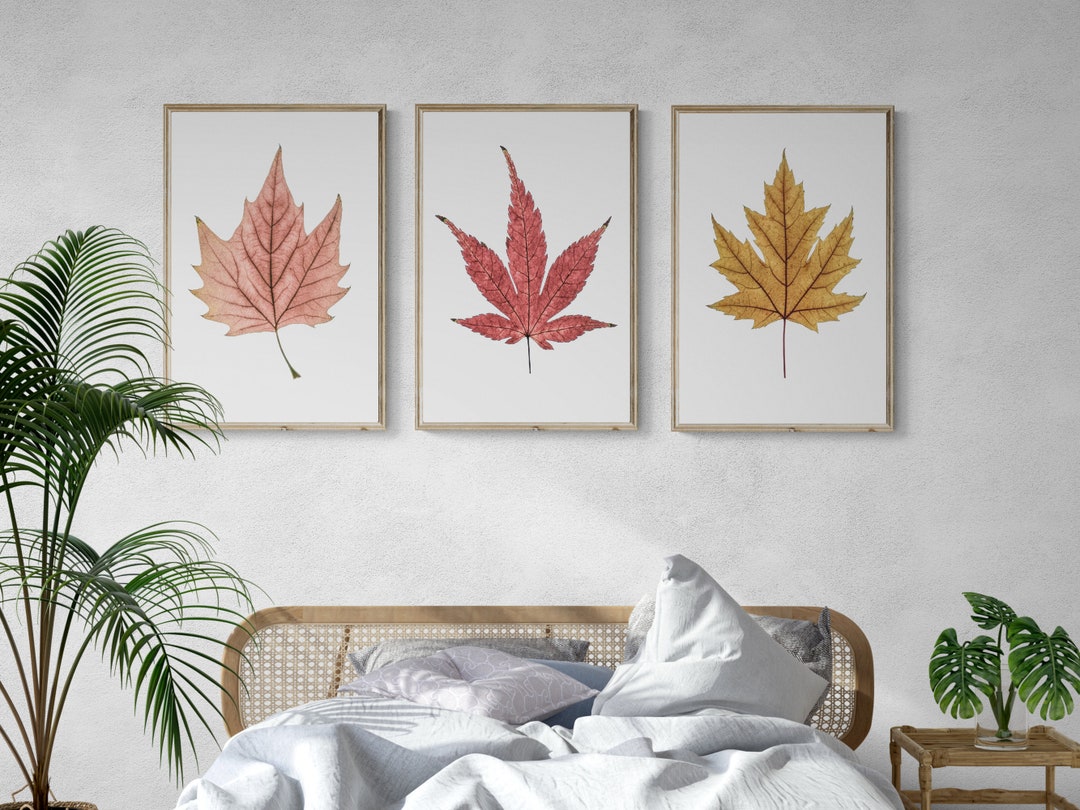 Maple Leaf Wall Art Maple Leaf Decor Autumn Leaf Art Botanical Wall Art ...