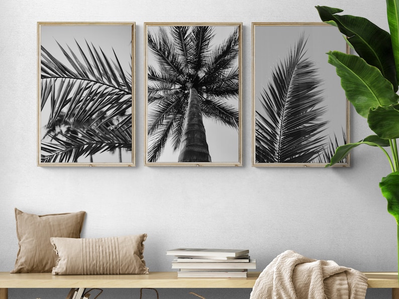 Palm Tree Wall Art Palm Tree Poster Beach Wall Art Set - Etsy