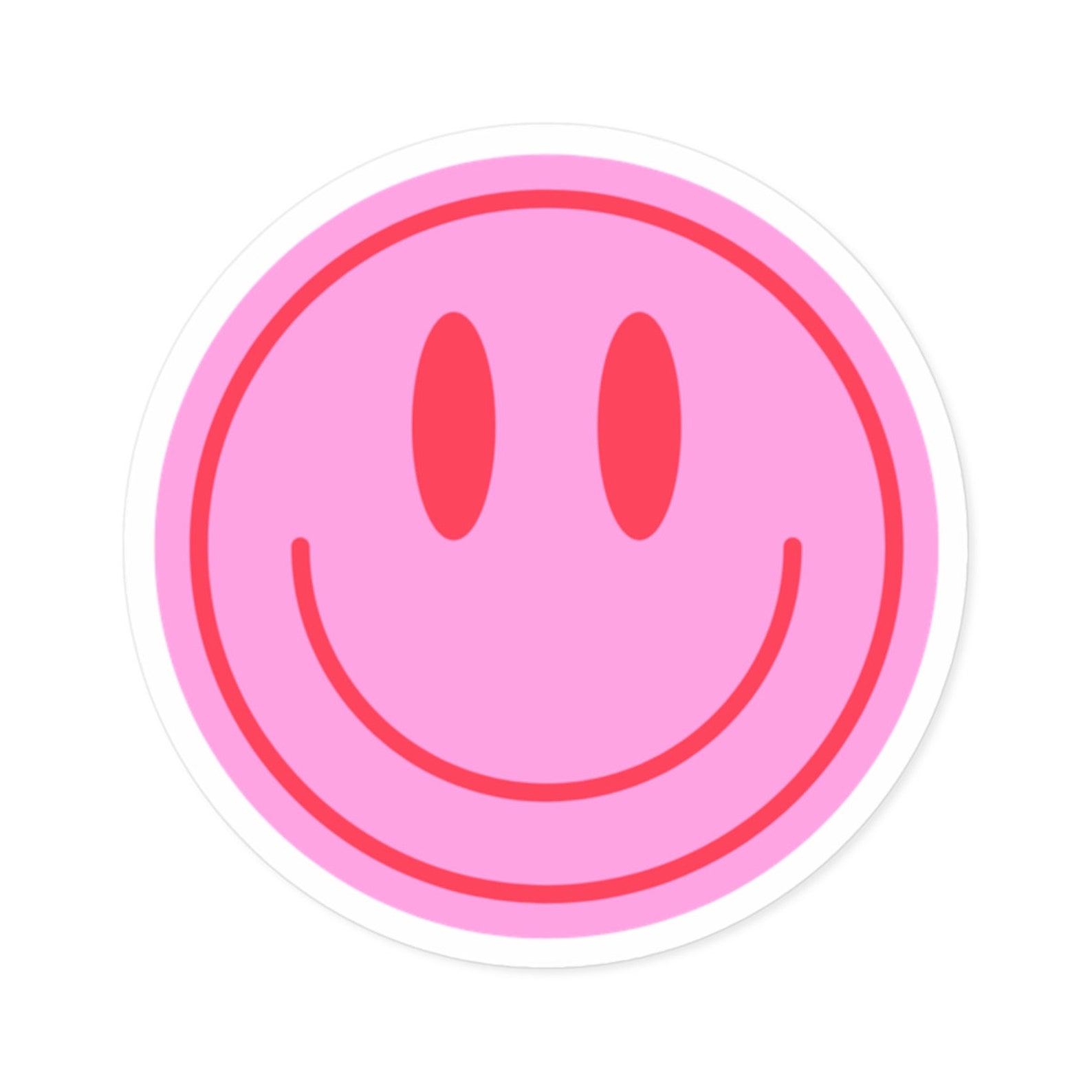 Preppy Smiley Face - Round Stickers, Indooroutdoor - Etsy