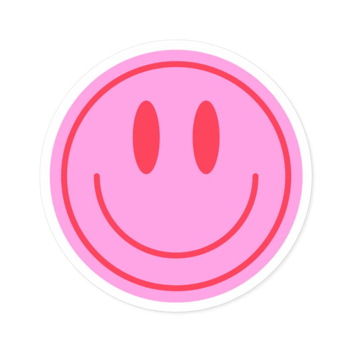 Preppy Smiley Face - Round Stickers, Indooroutdoor - Etsy