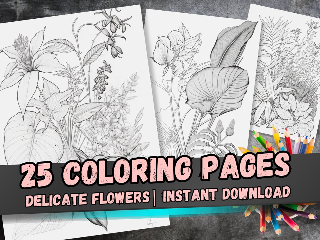25 Indoor Plant Coloring Pages for Adults Relaxing and Fun Botanical ...