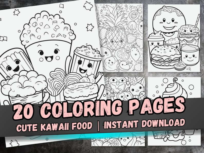 Kawaii Coloring Pages for Kids - Fun Food Coloring Sheets for Toddlers ...