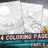Boho Landscape Coloring Pages Printable Nature Coloring Pages for ...