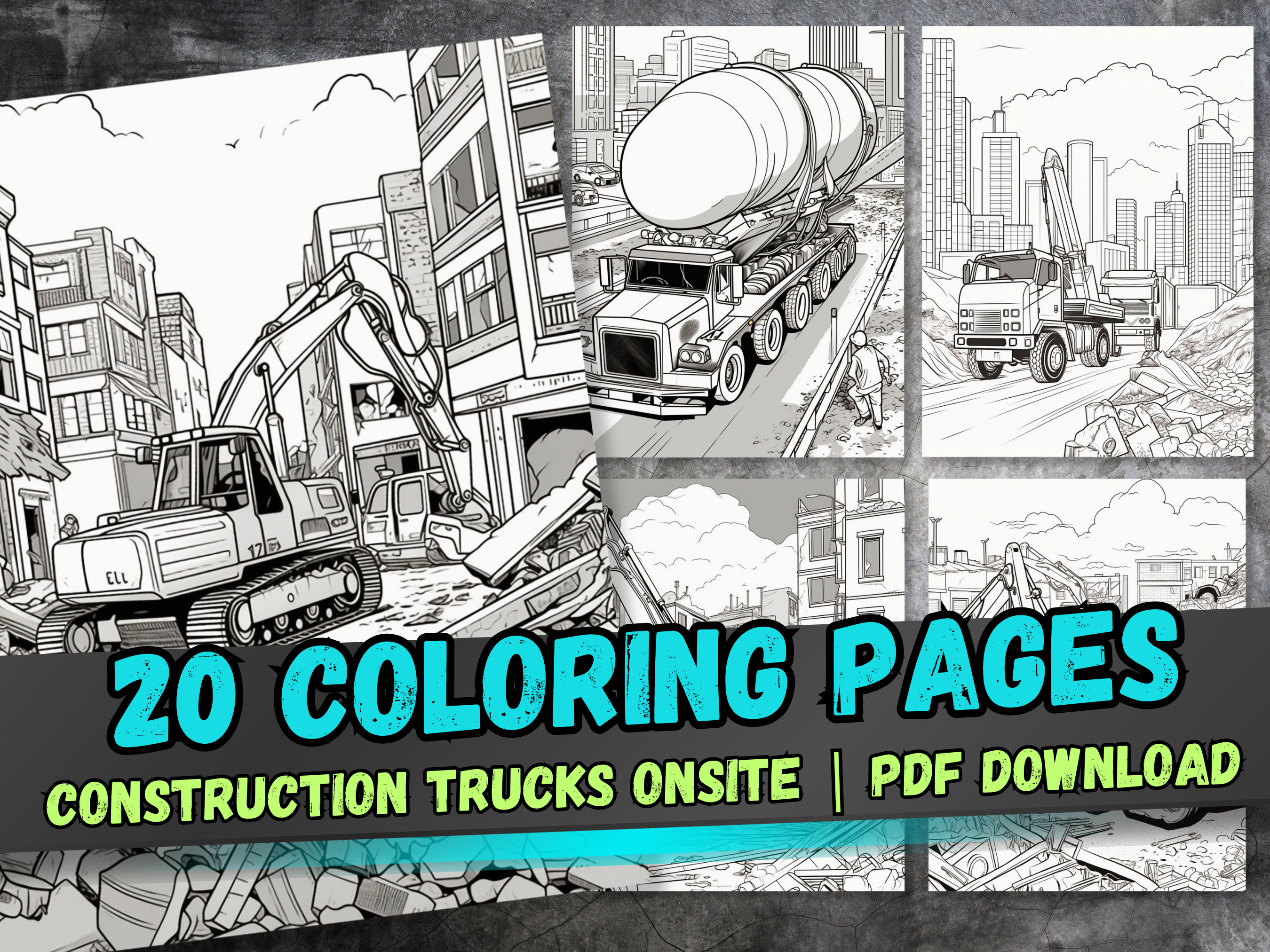 Construction Truck Coloring Book | Printable Kids Coloring Pages ...