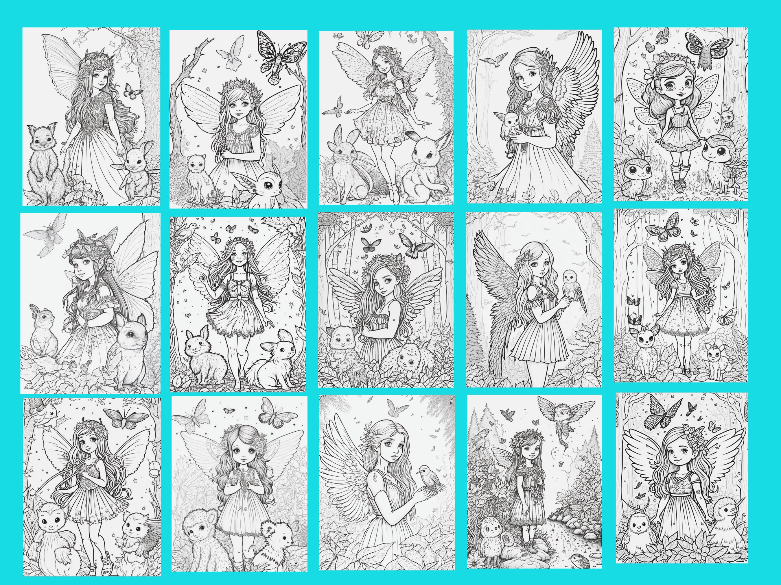 Enchanting Fairy Princess Coloring Pages - Printable and Instant ...