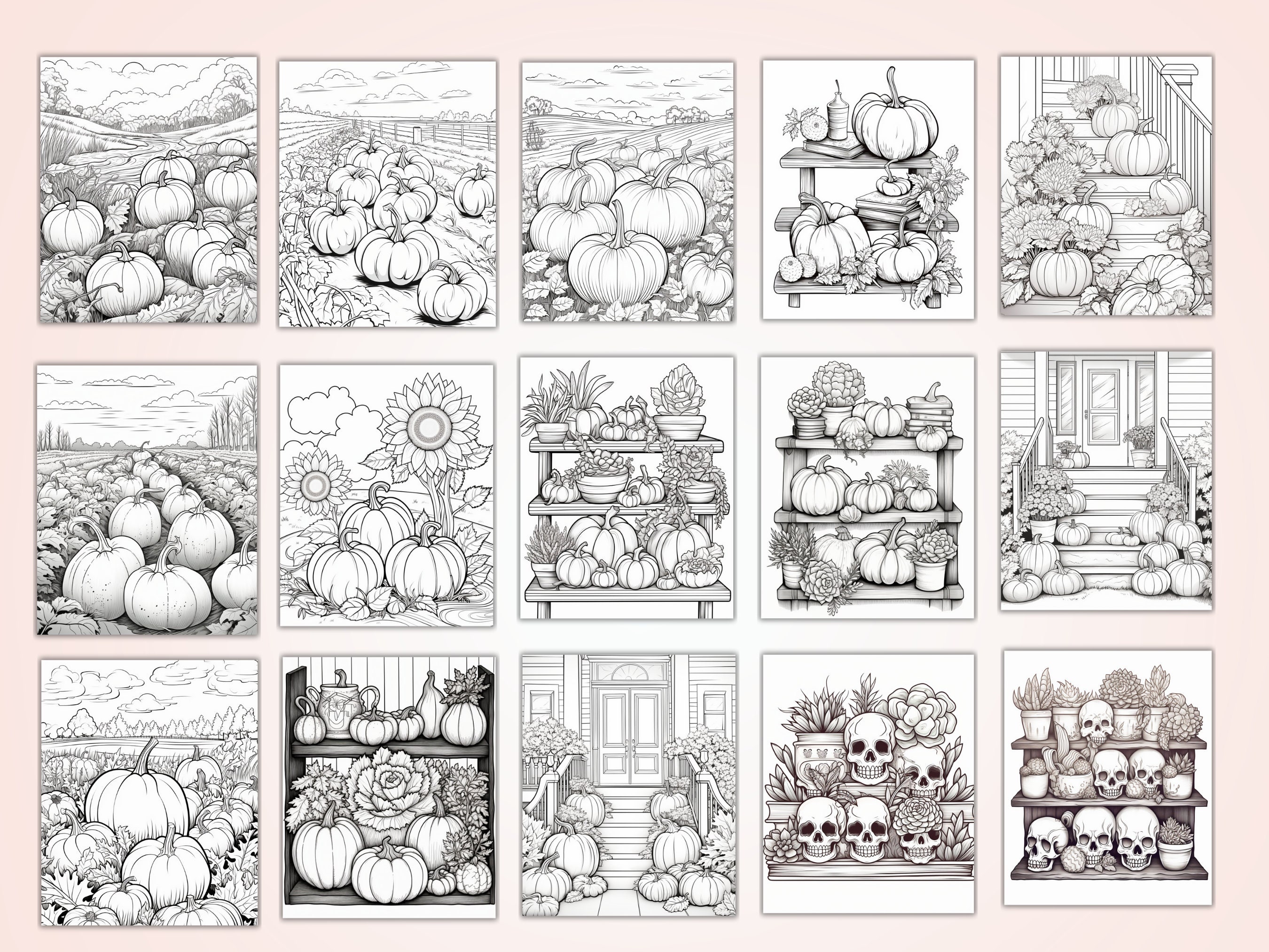 40 Fall Coloring Pages Pumpkin Coloring Pages Autumn Coloring Stress ...
