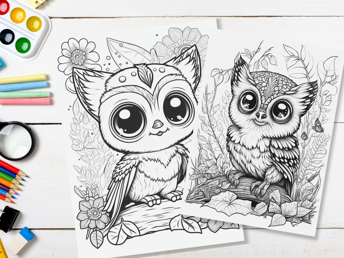 Fantasy Woodland Creatures Coloring Pages Woodland Animal - Etsy