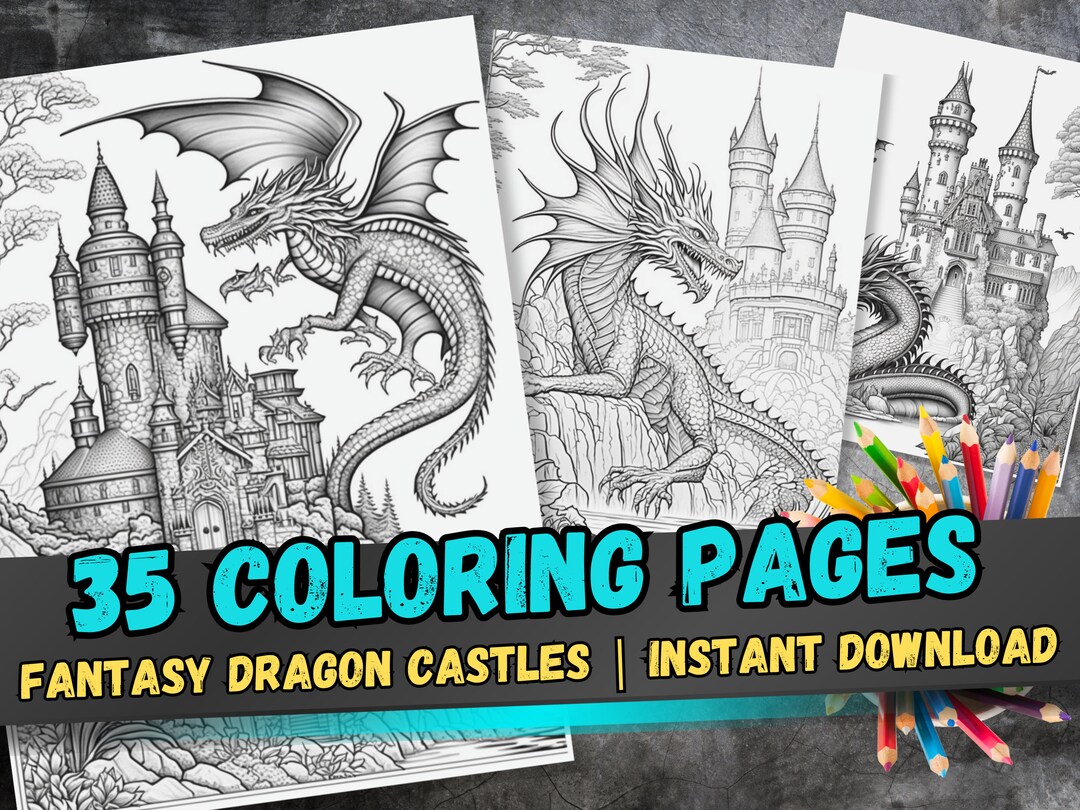 Printable Dragon Castle Coloring Pages - Fun and Creative Coloring ...