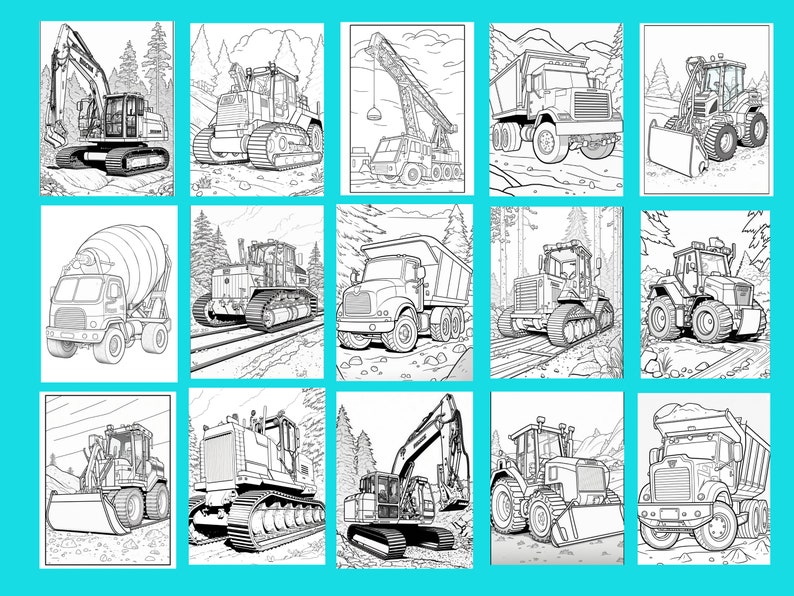 Get Creative With Construction Coloring Pages - Printable Set of 24 ...